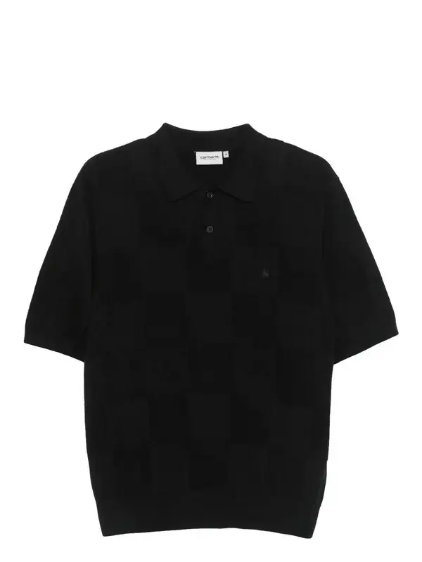 Carhartt Work In Progress Checker Polo Shirt - Black