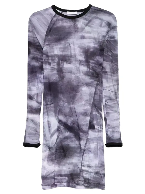 Helmut Lang Scribble Print Dress - Black