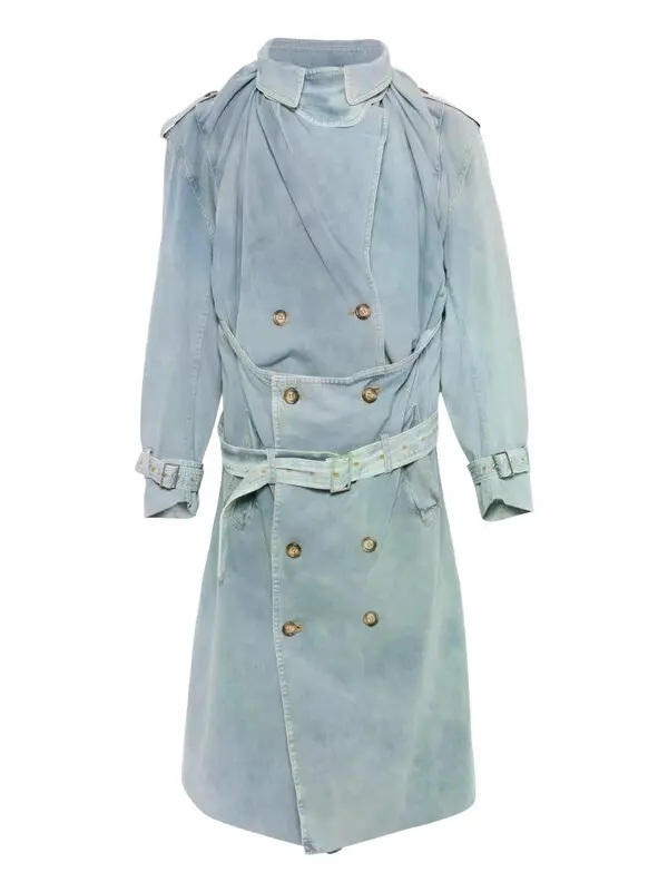 JUNTAE KIM Corset Trench Coat - Blue