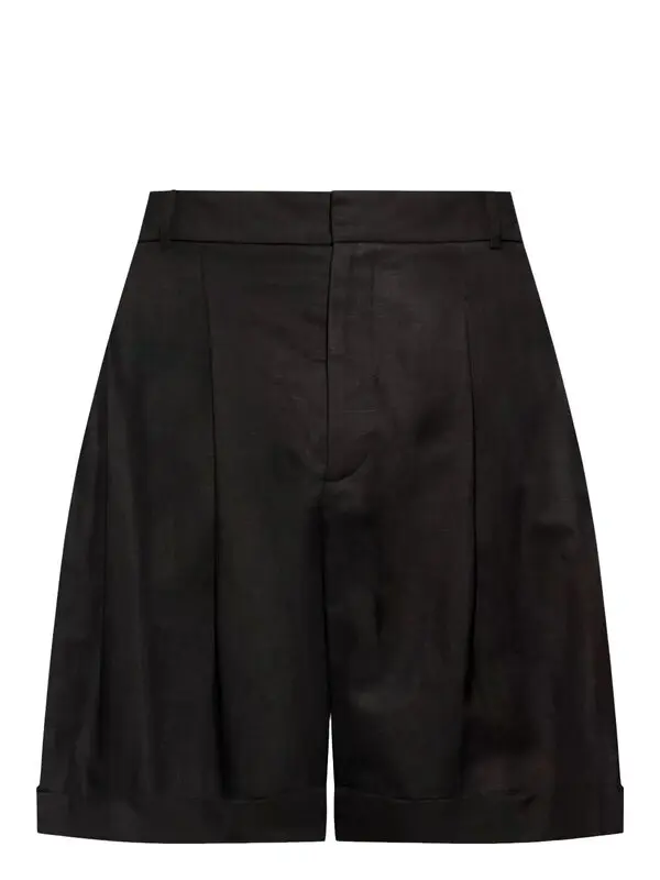 Balmain Pleated Tailored Shorts - Black