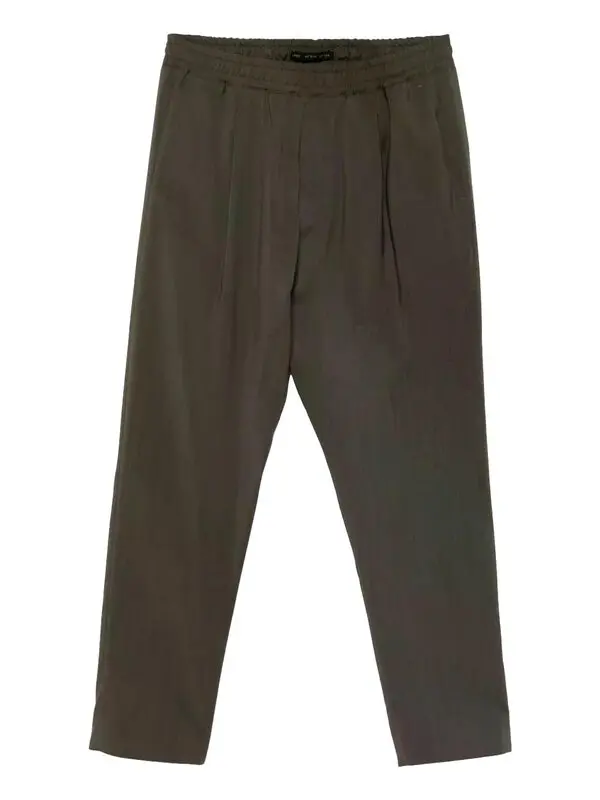 LOW BRAND Virgin-wool Tapered Trousers - Green