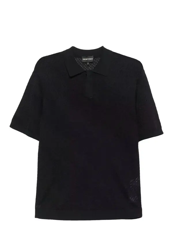 Emporio Armani Knitted Polo Shirt - Blue