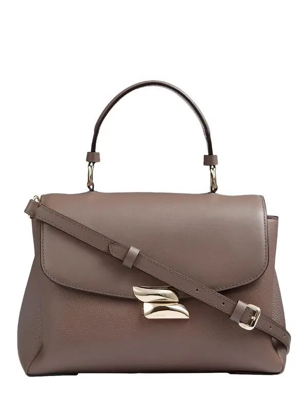LK BENNETT Darcie Leather Top Handle Bag - Taupe