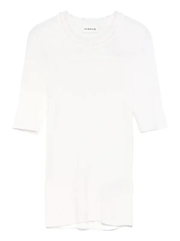 P.a.r.o.s.h Ribbed T-shirt - White