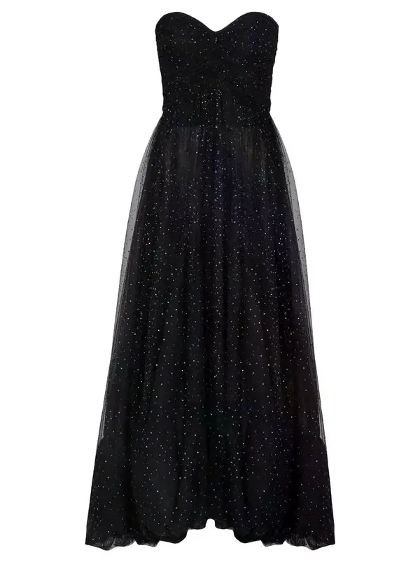 Giorgio Armani Sequin-embellished Strapless Dress - Black