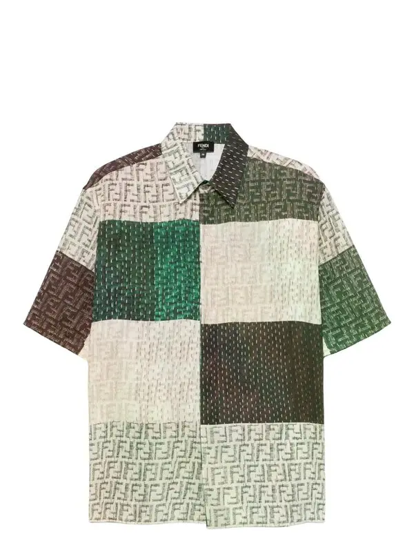 Fendi Ff Linen Shirt - Green