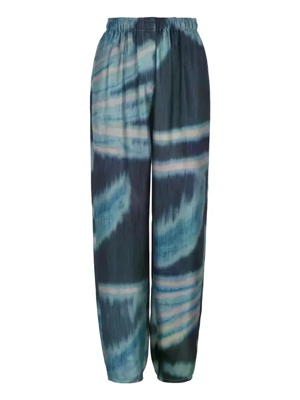 Giorgio Armani Gradient-effect Silk Trousers - Blue