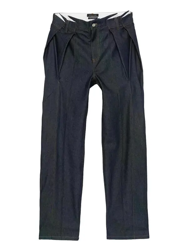JUNTAE KIM Gathered Pleated Jeans - Blue