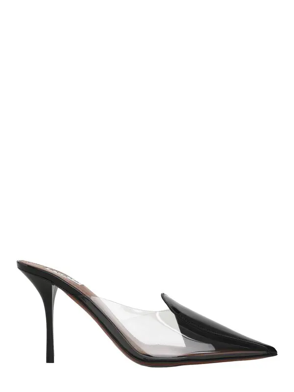 Alaïa Demi-cœur Patent Leather Mules - Black