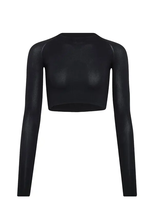 Alaïa Knit Crop Top - Black