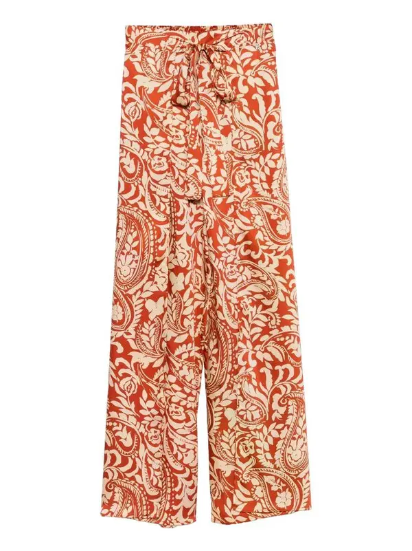 Liu Jo Printed Twill Trousers - Brown