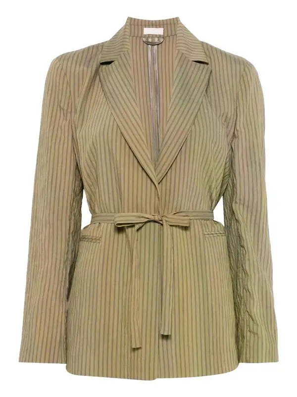 Liu Jo Striped Belted Blazer - Green