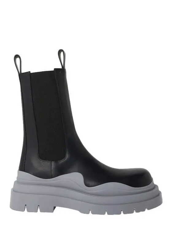 Bottega Veneta Military Calf Tire Boots - Black/vapor