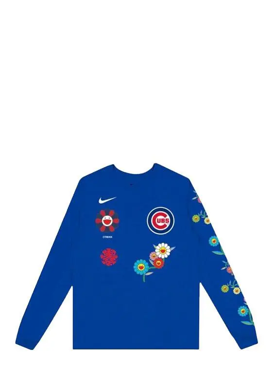 Nike X Takashi Murakami X Mlb World Tour Tokyo Series 2025 Cubs Long Sleeve T-shirt - Blue
