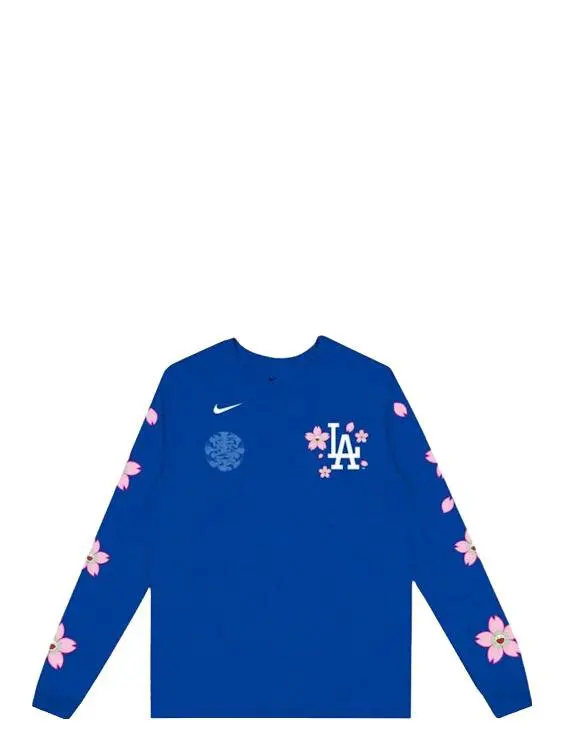 Nike X Takashi Murakami X Mlb World Tour Tokyo Series 2025 Dodgers Long Sleeve Tee Shirt - Blue