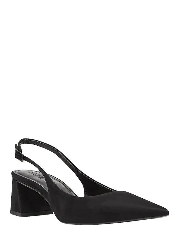 Steve Madden Robyn Slingback Pumps - Black Nubuck