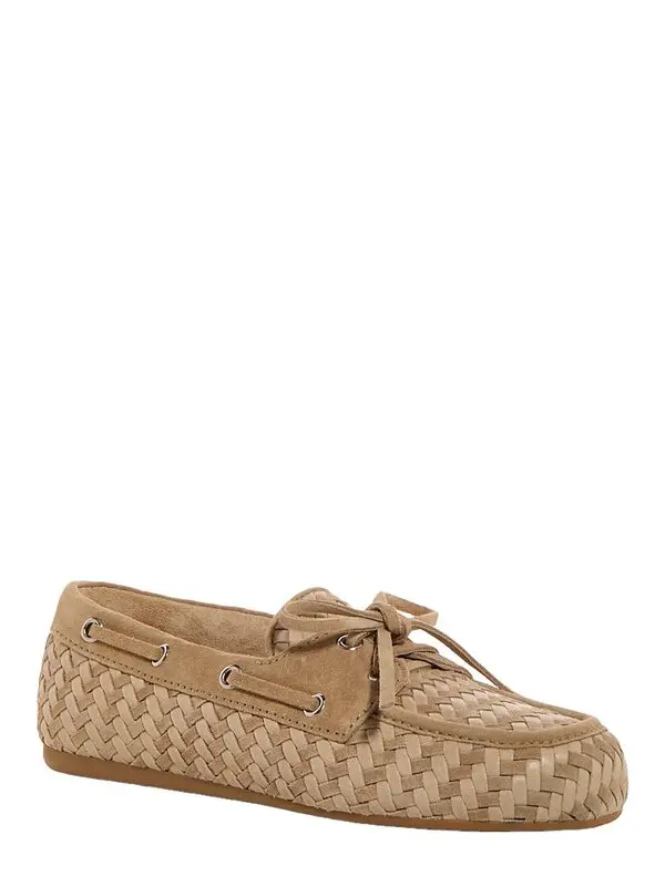 Miu Miu Woven Boat Loafers - Ecru