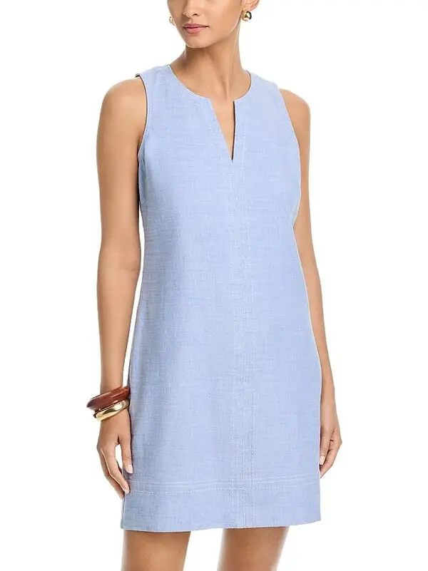 Tommy Bahama Palm A Dora Split Neck Dress - French Blue