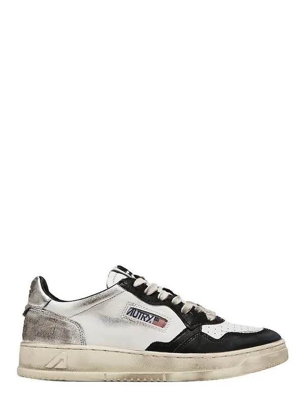 AUTRY Super Vintage Low Top Sneakers - White/black/silver