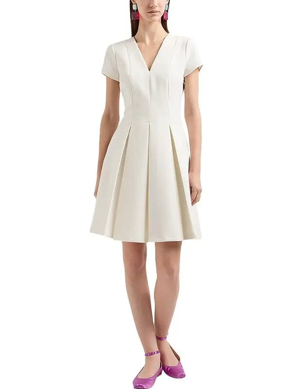 Emporio Armani Pleated Skirt Dress - Off White