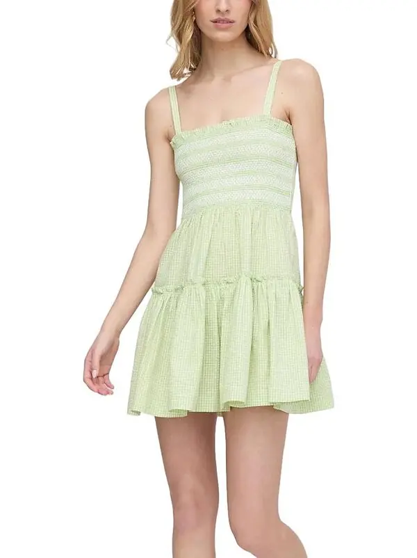 Hill House Home The Seraphina Mini Nap Dress - Lime Gingham