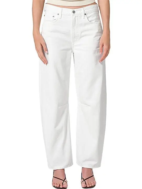 Citizens Of Humanity Miro High-rise Ankle Barrel Jeans - Soft White