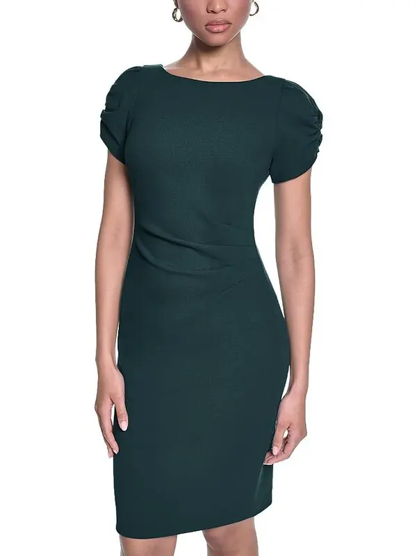 Karl Lagerfeld Paris Ruched Sleeve Sheath Dress - Malachite