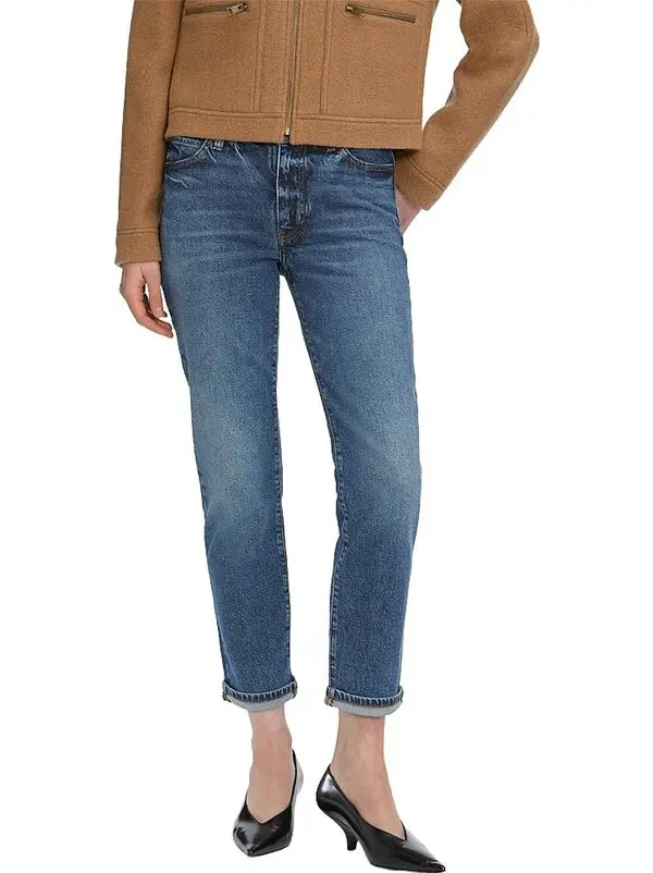 FRAME The Borrowed High-rise Ankle Jeans - Nebula