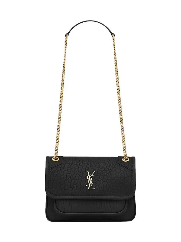 Saint Laurent Niki Shoulder Bag - Black Grained Lambskin/gold