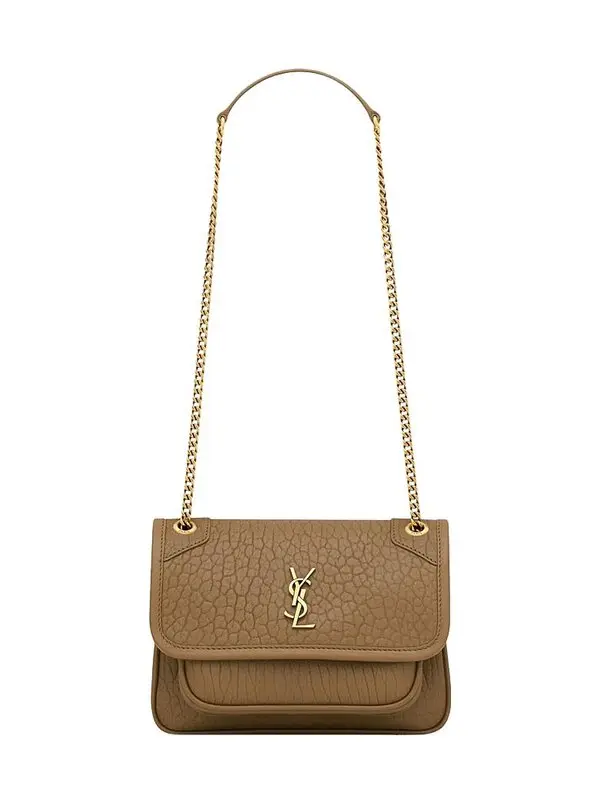 Saint Laurent Niki Shoulder Bag - Dark Cork Grained Lambskin/gold