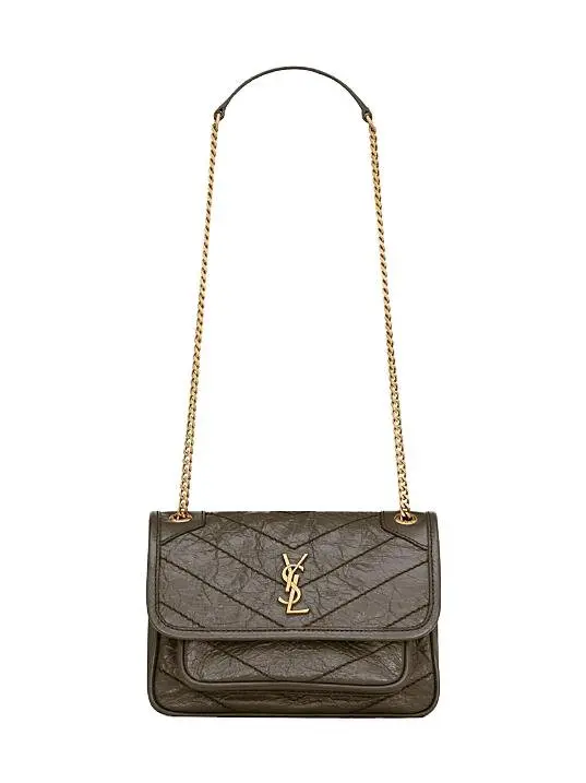 Saint Laurent Niki Shoulder Bag - Light Musk Grained Lambskin/gold