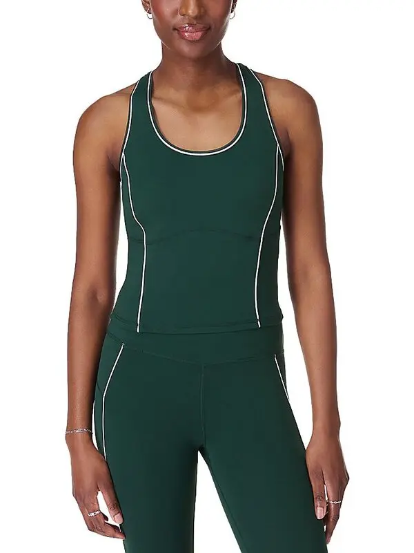 Sweaty Betty All Day Active Cropped Tank Top - Cedar Green