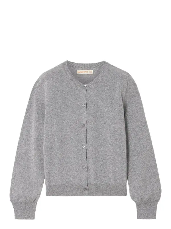 Daughter Enya Mélange Cashmere And Cotton-blend Cardigan - Gray