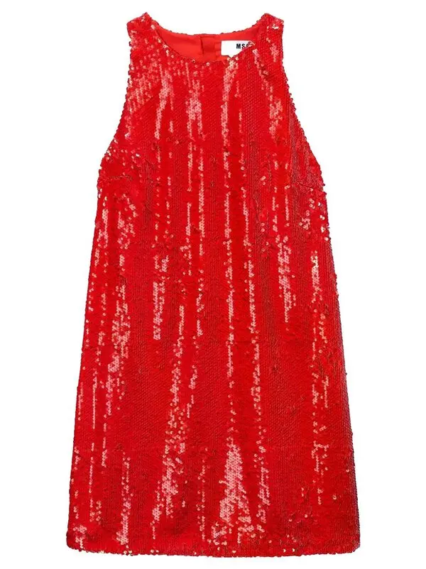 MSGM Sequin-embellished Mini Dress - Red