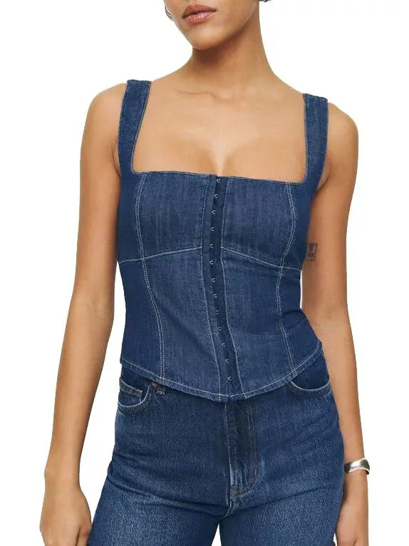 REFORMATION Tagliatelle Sleeveless Denim Shirt - Ellis