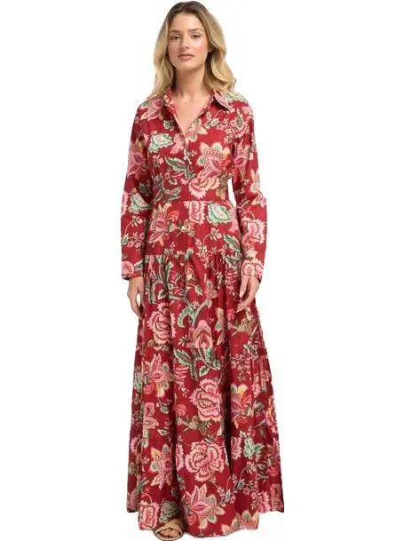 GUADALUPE DESIGN Meredith Peony Maxi Dress - Red
