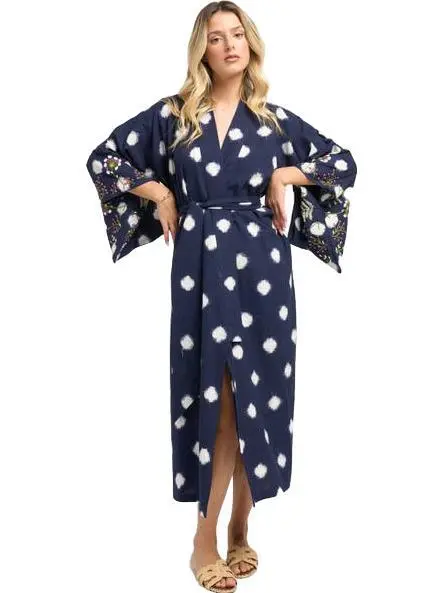 GUADALUPE DESIGN Anisa Ikat Kimono - Navy