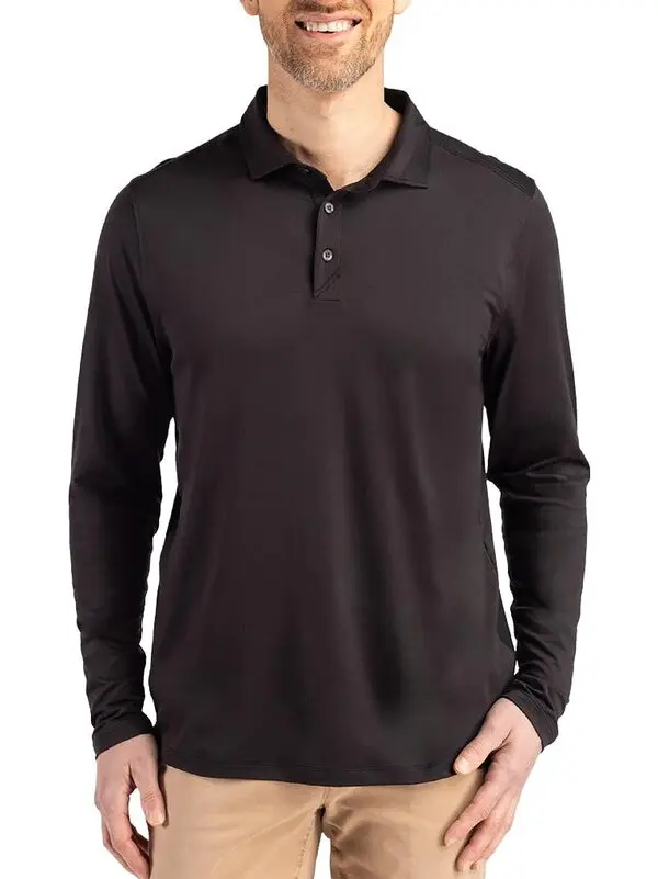 Cutter & Buck Coastline Epic Comfort Long Sleeve Polo - Black