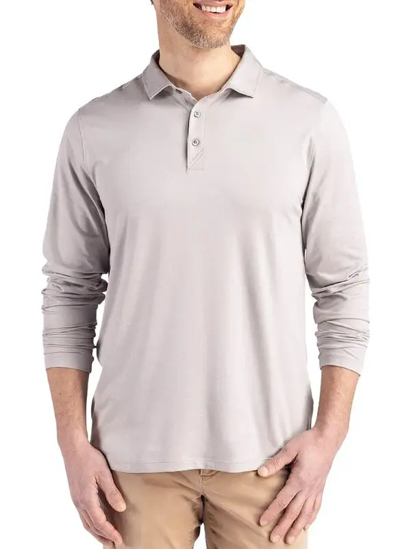 Cutter & Buck Coastline Epic Comfort Long Sleeve Polo - Concrete