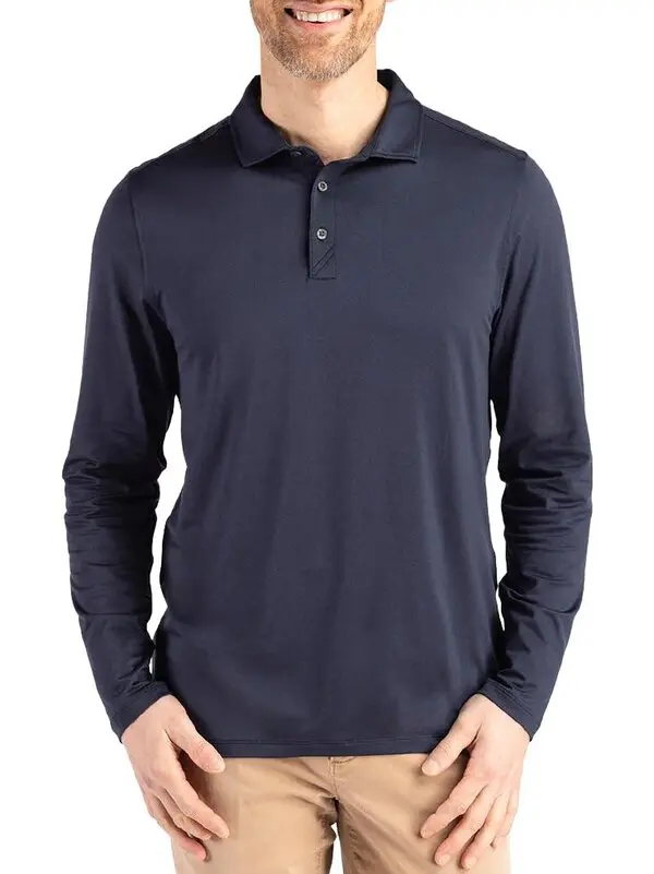 Cutter & Buck Coastline Epic Comfort Long Sleeve Polo - Navy Blue