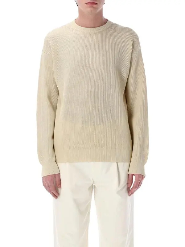 Auralee Flat Yarn Rib Knit Sweatshirt - Beige