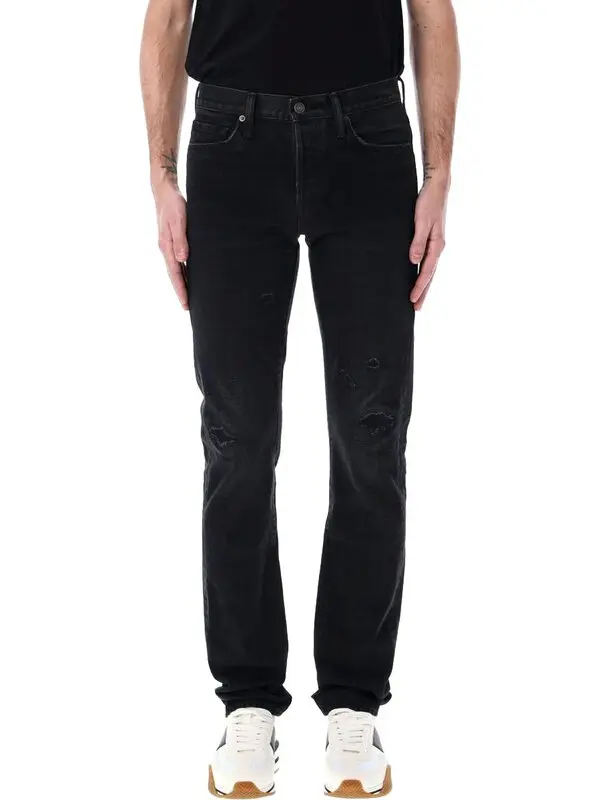 TOM FORD Rid And Repaired Denim Pants - Black