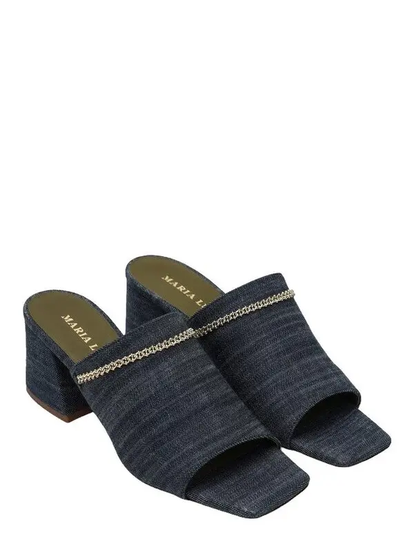 MARIA LUCA Messalina Denim Sandals - Blue