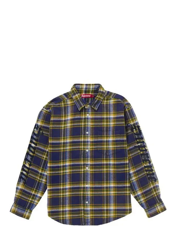 Supreme Old English Plaid Flannel Shirt - Blue