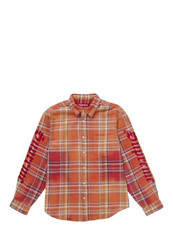 Supreme Old English Plaid Flannel Shirt - Orange
