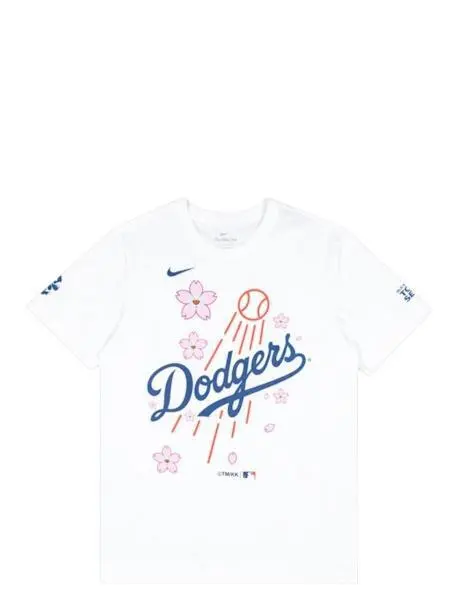 Nike X Takashi Murakami X Mlb World Tour Tokyo Series 2025 Dodgers Short Sleeve Tee Shirt - White