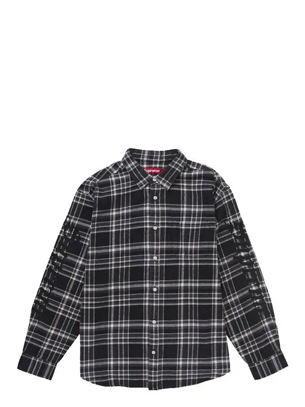 Supreme Old English Plaid Flannel Shirt - Black