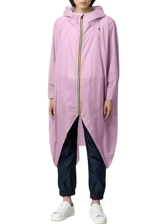 K-WAY Rennes Waterproof Packable Rain Poncho - Pink Lavender