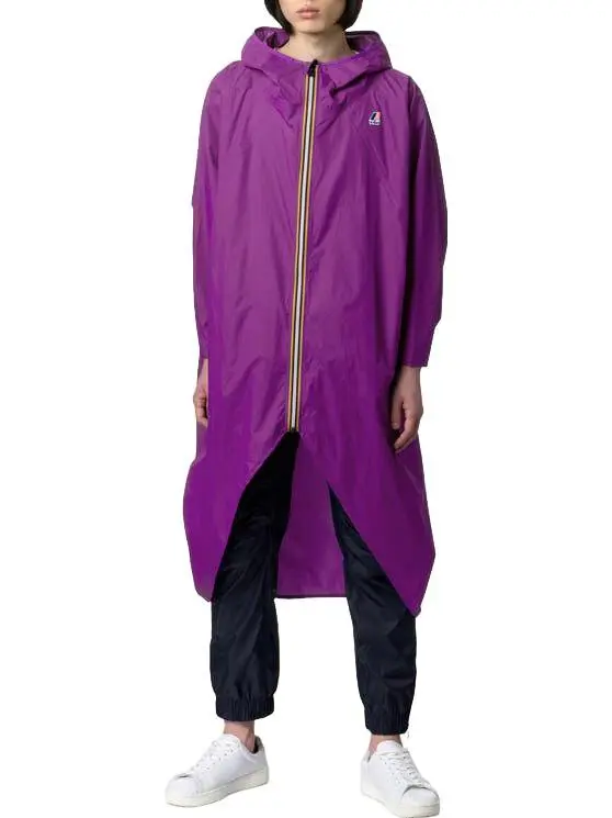 K-WAY Rennes Waterproof Packable Rain Poncho - Violet