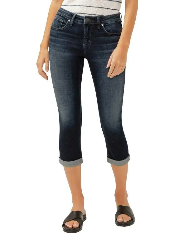 SILVER JEANS CO. Elyse Curvy Mid-rise Capri Jeans - Indigo